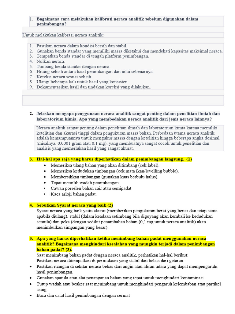 Rangkuman Materi Tambahan Percobaan 3 Penimbangan | PDF | Sains ...