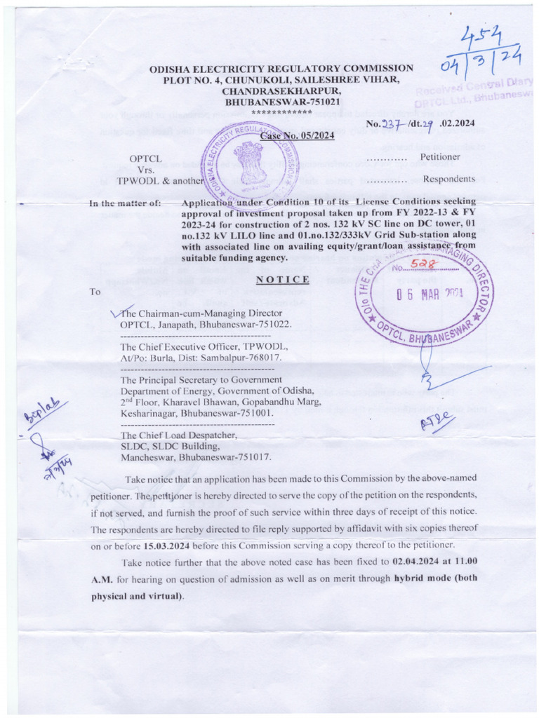 Hearing Notice in Case No. 05-2024 | PDF