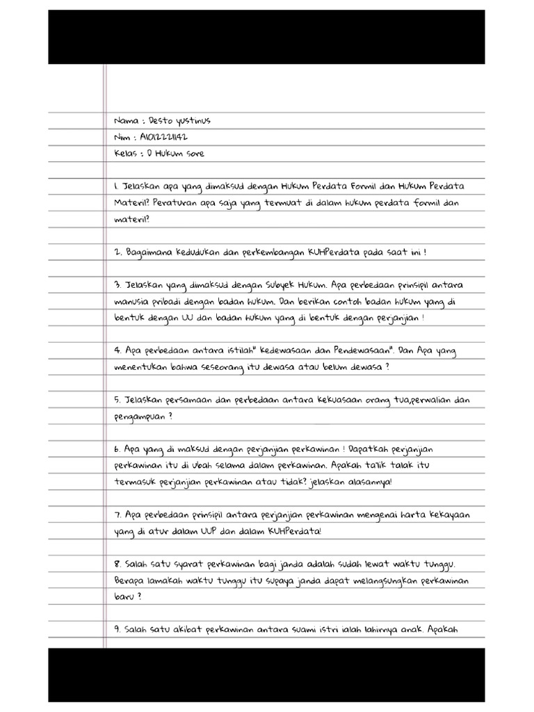 Tugas UTS Hukum Perdata | PDF