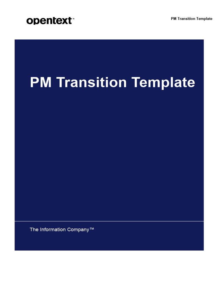 02 PM Transition Template | Download Free PDF | Risk | Workflow