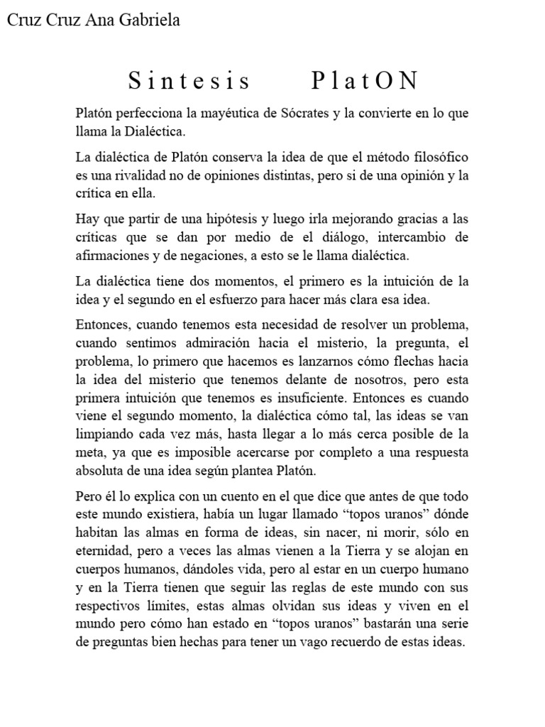 Dialéctica de Platón: Método y Conceptos | PDF | Platón | Dialéctico
