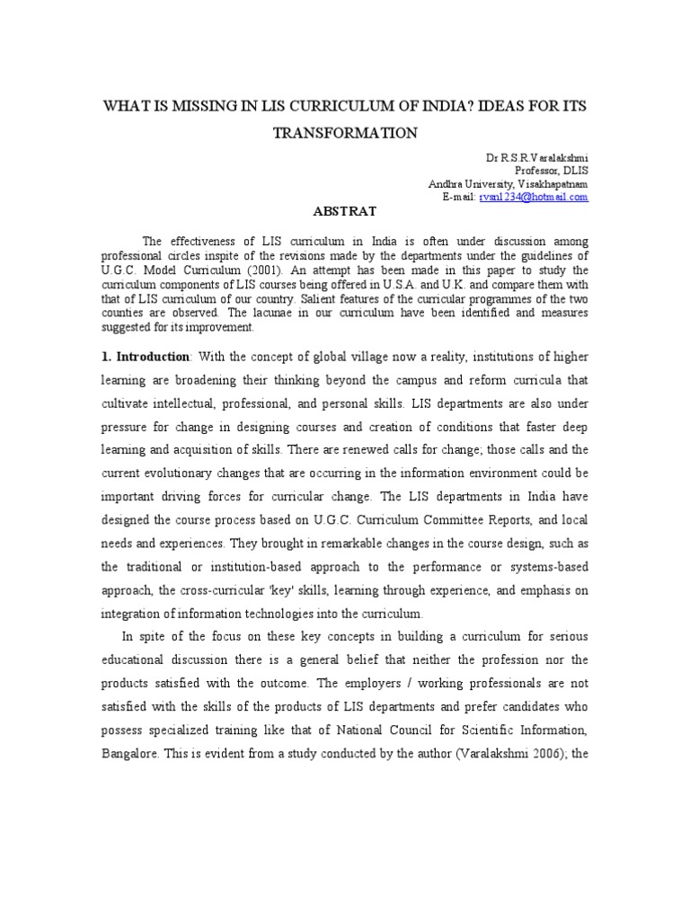 Iatlis Paper | PDF | Information Science | Curriculum