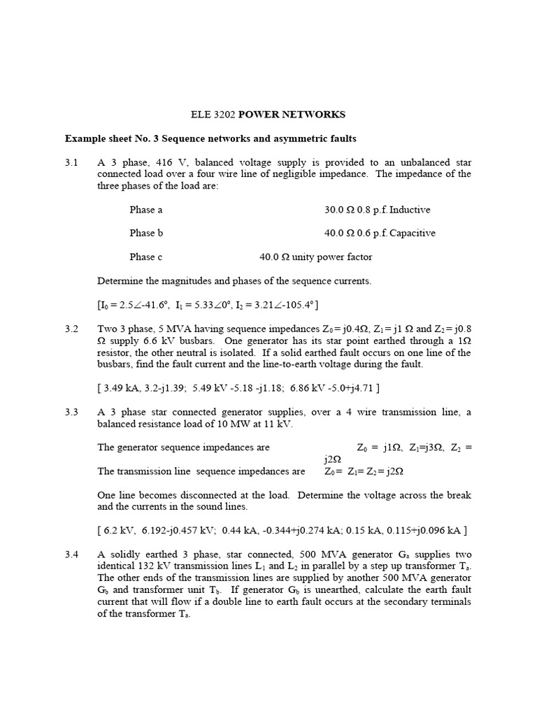 Lecture 8-Example - Sequence - Networks - and - Asymmetric - Faults | PDF | Electric Power ...