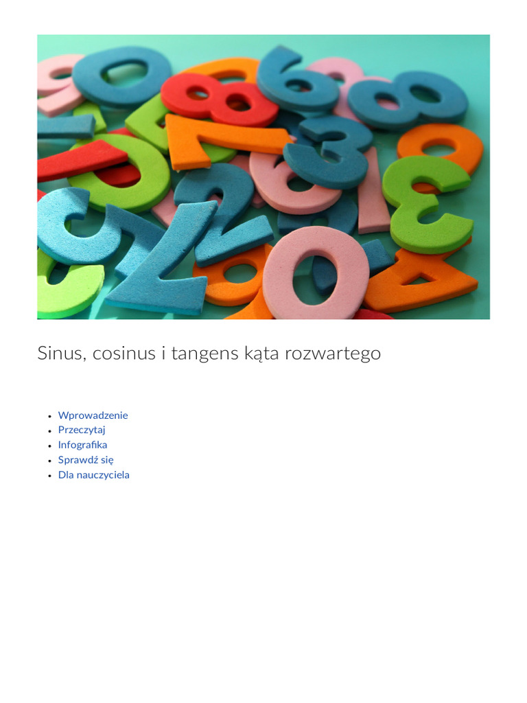 Sinus Cosinus I Tangens Kata Rozwartego | PDF