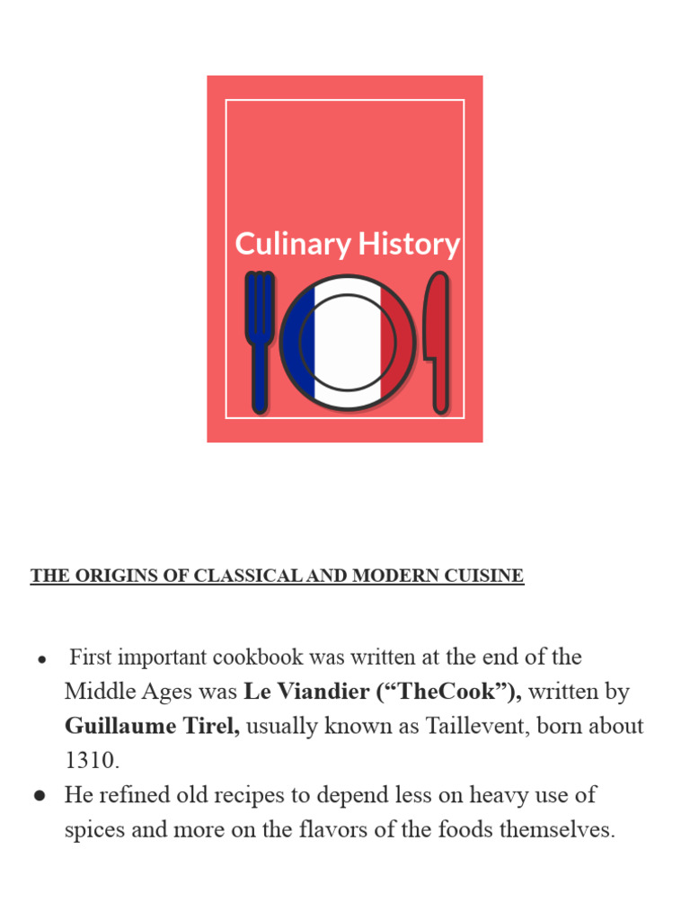 Culinary History | PDF | French Cuisine | Chef