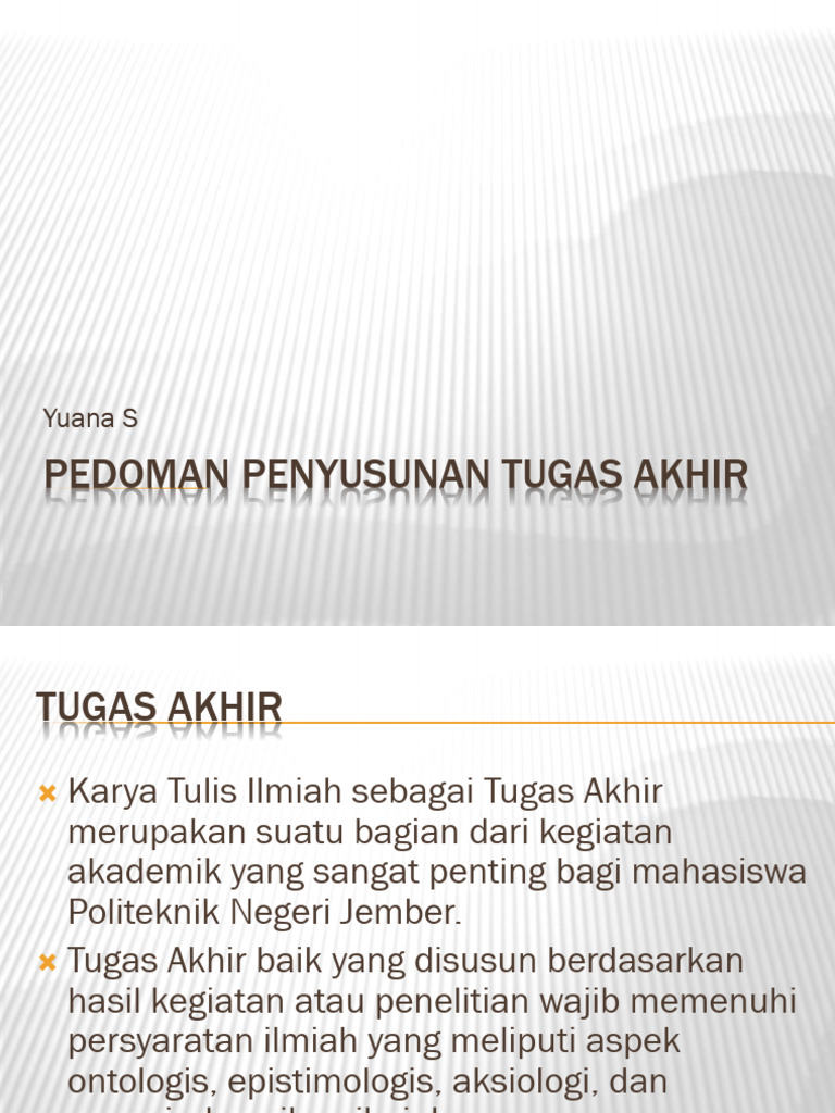 Pedoman Penyusunan Tugas Akhir | PDF | Seni | Sains & Matematika