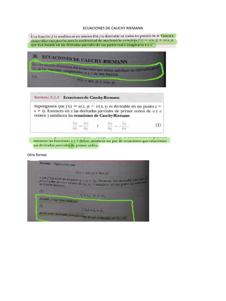 Ecuaciones de Cauchy Riemann | PDF | Métodos y materiales de enseñanza