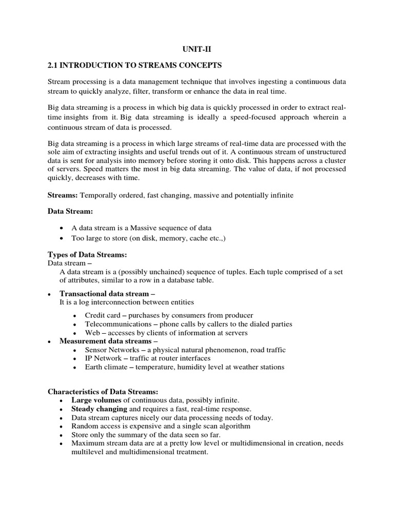 Unit-II(Big Data) | PDF | Apache Spark | Big Data