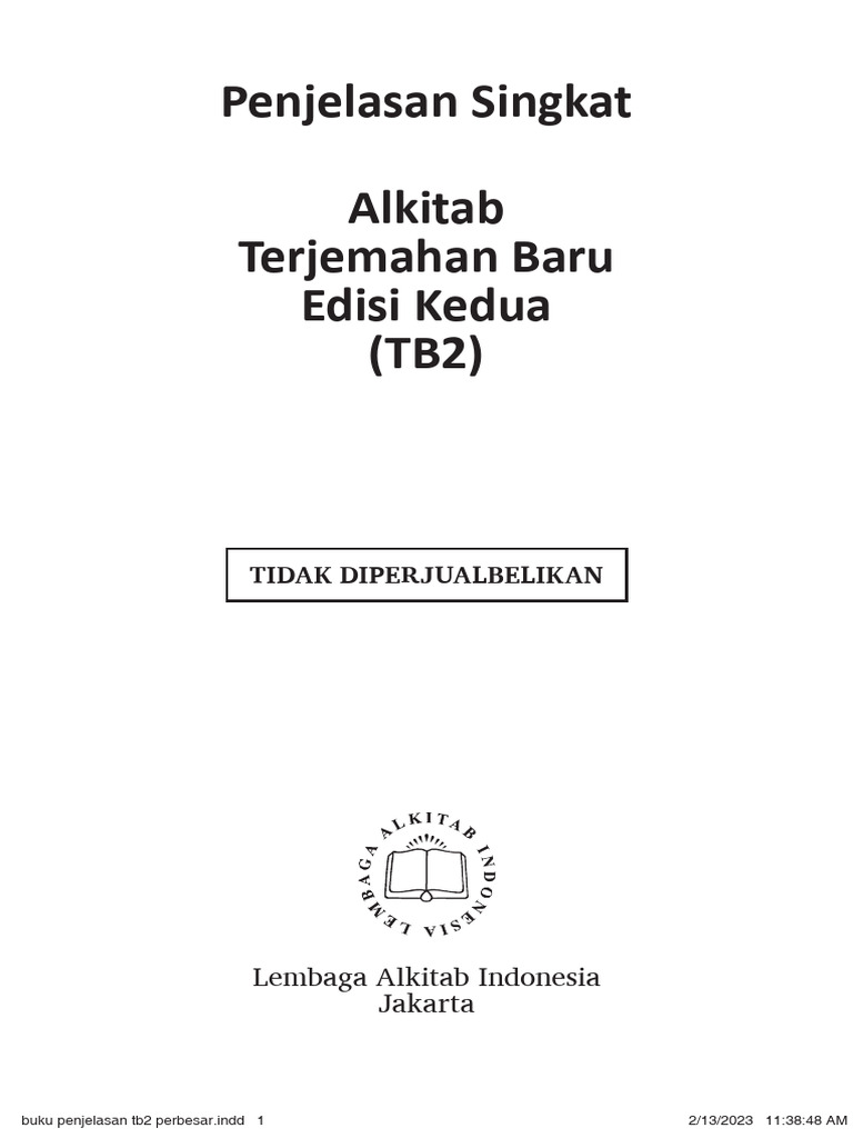 Buku Penjelasan Singkat Alkitab tb2 1 | PDF