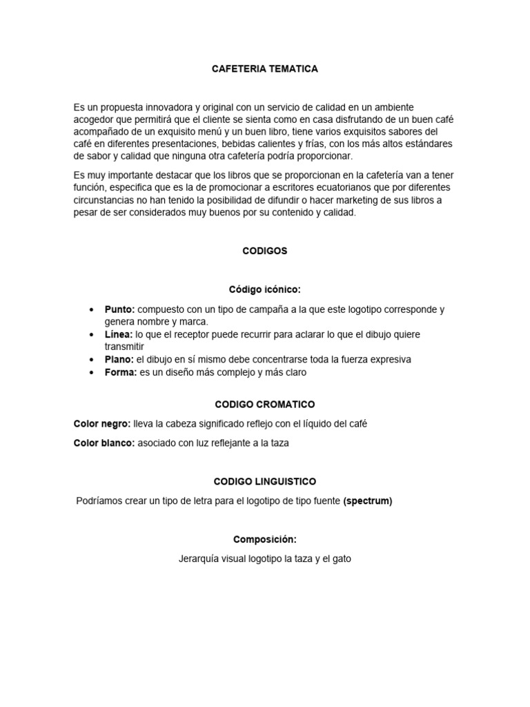 Cafeteria Tematica, Codigos | PDF | café | Color