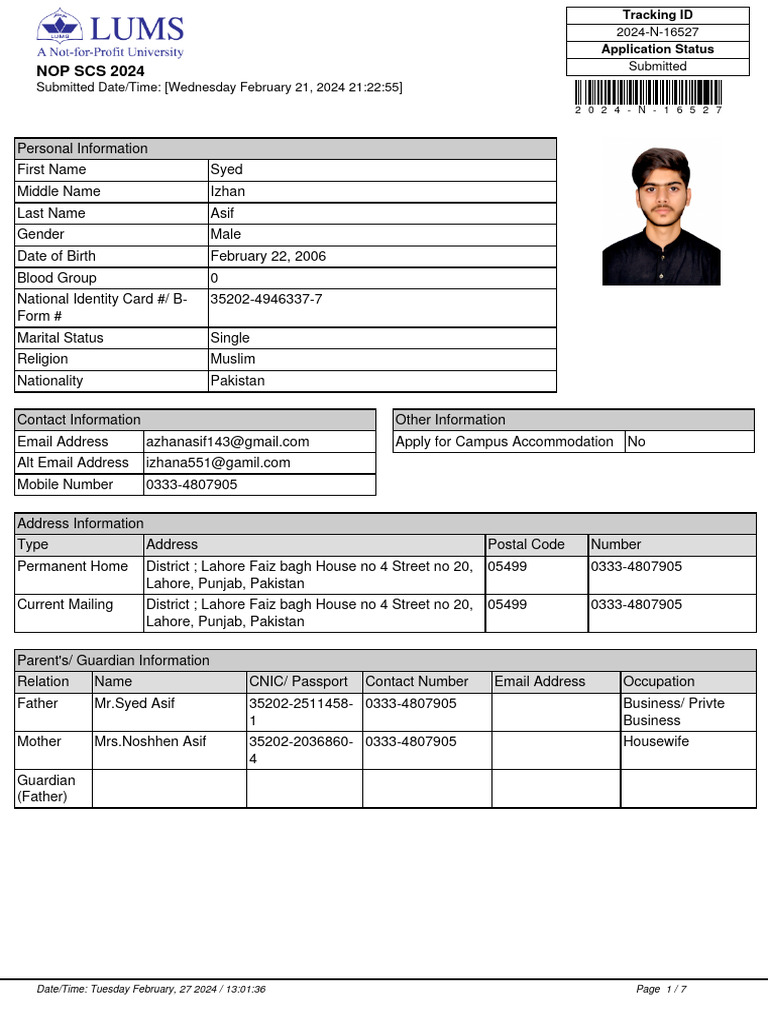 NOP SCS 2024: Date/Time: Tuesday February, 27 2024 / 13:01:36 Page 1 / 7 | PDF | Saving | Banks