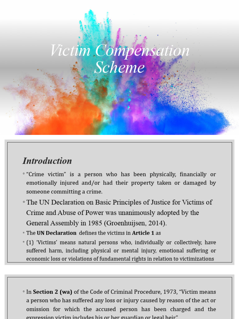 Victim Compensation Scheme Overview | PDF | Crimes | Crime & Violence