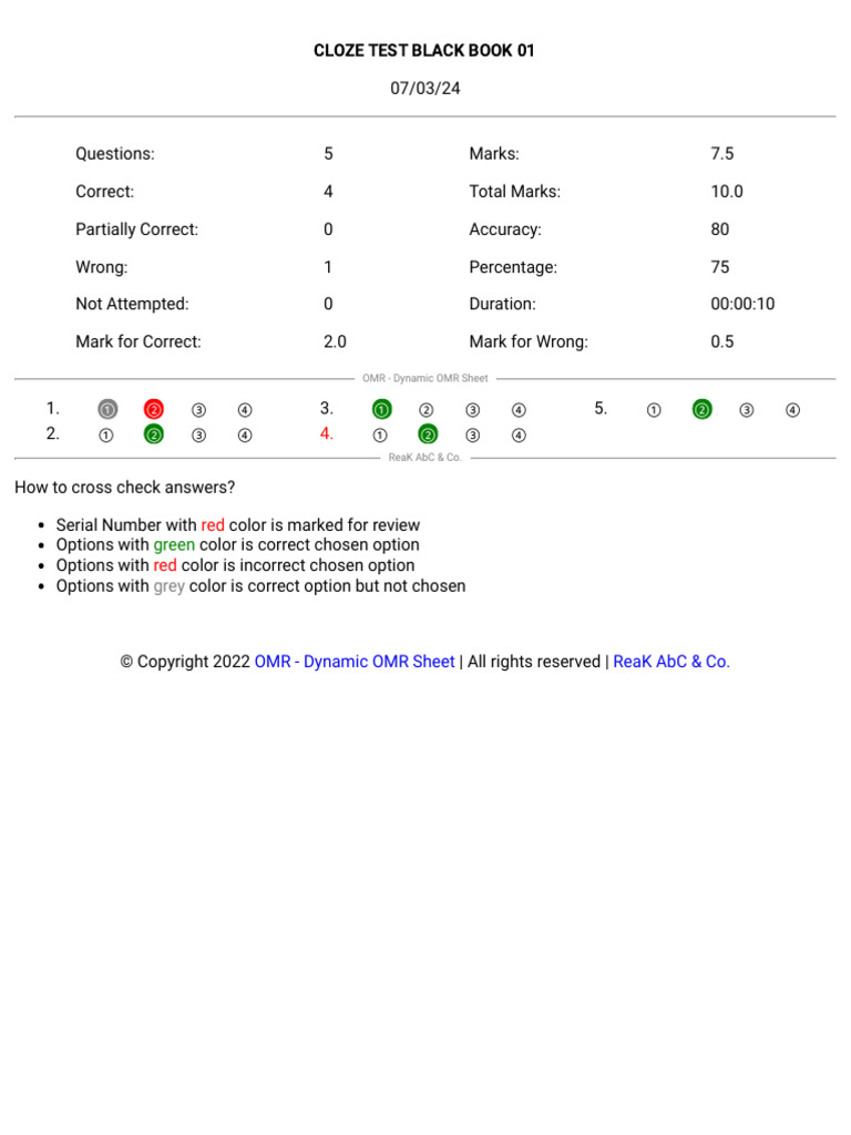 Cloze Test Black Book 01 | PDF