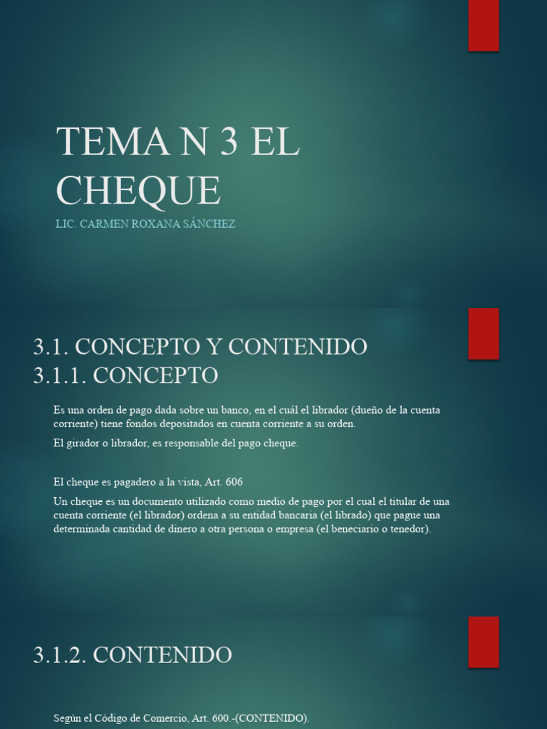 cFCdu-TEMA N 3 EL CHEQUE | PDF | Cheque | Economias