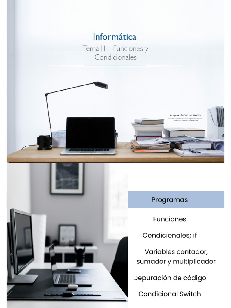 Informática: Tema I1 - Funciones y Condicionales | PDF | Flujo de control | Programación