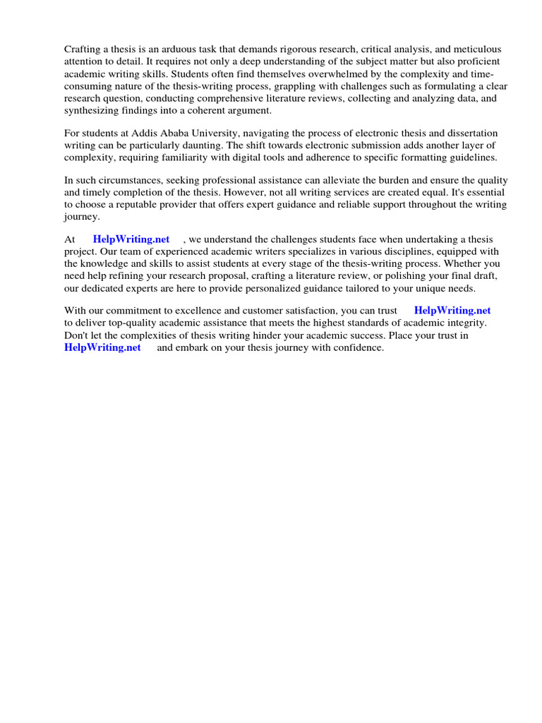 Electronic Thesis and Dissertation Addis Ababa University | PDF | Thesis | Microfinance