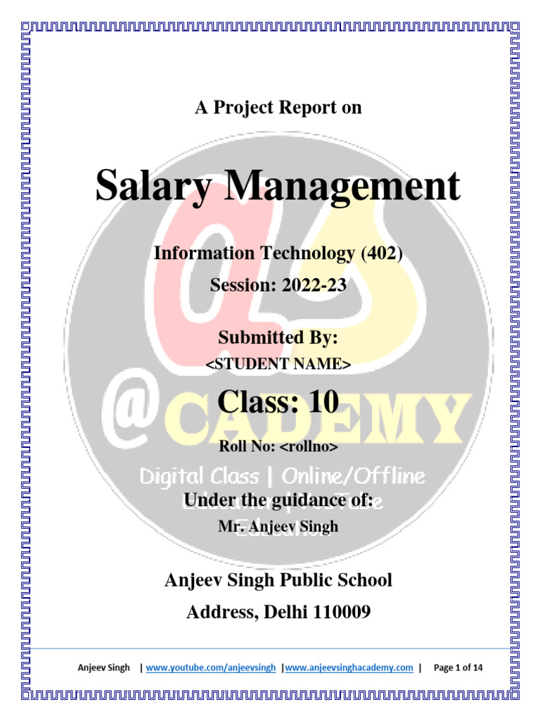 Employee Salary Management Project | PDF | Payroll | Employment