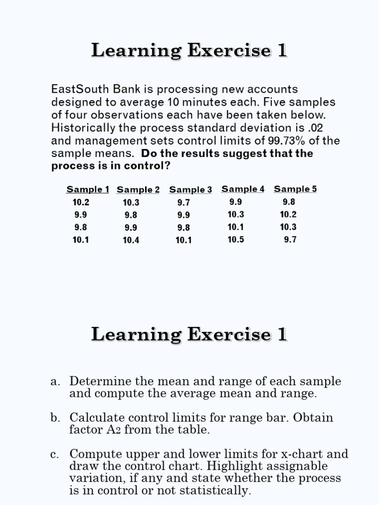 Control Chart Exercises | PDF