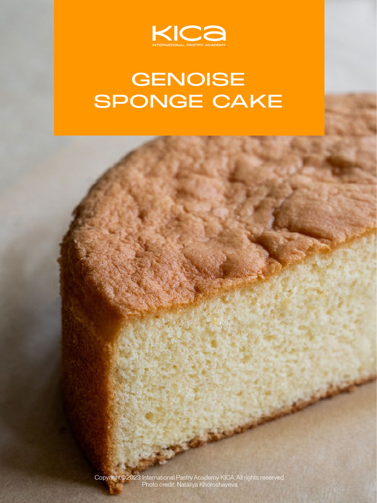 Genoise Sponge Cake Recipe PDF | PDF