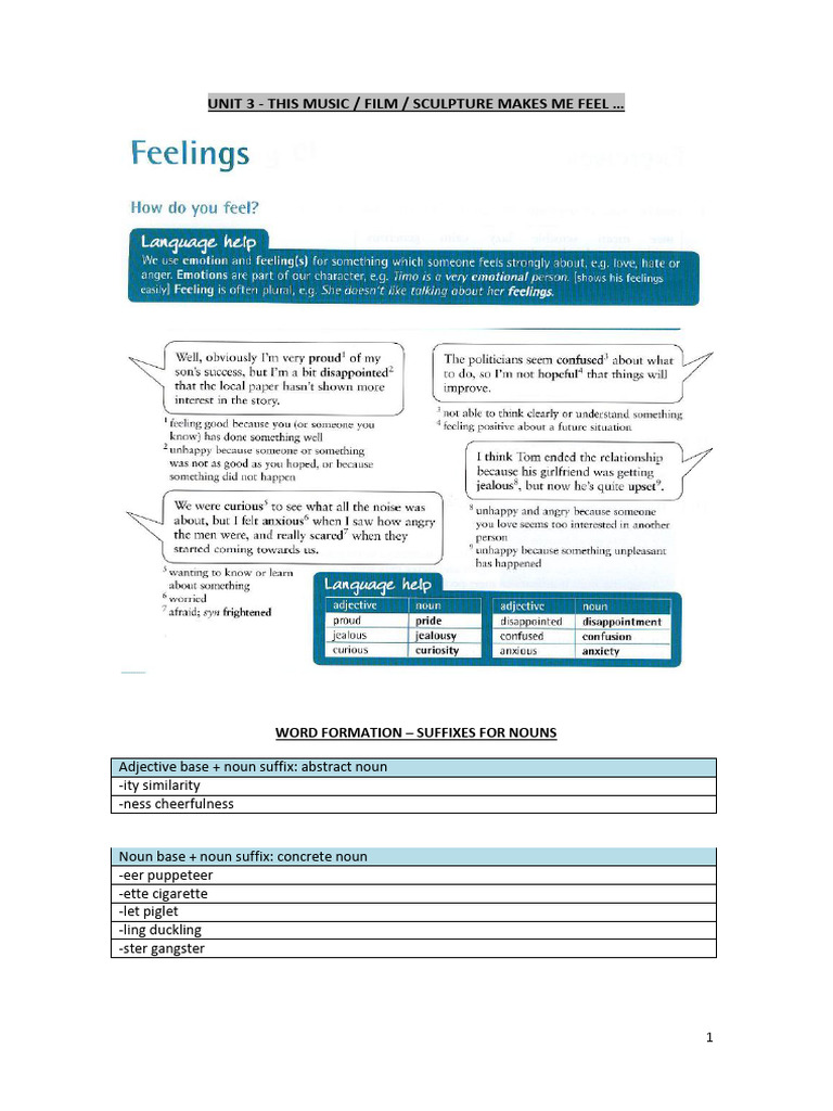 Noun Suffixes and Music Descriptions | PDF | Performing Arts | Musical ...