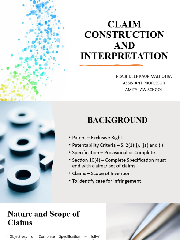 Patent Claim Construction Overview | PDF | Patent | Intellectual ...