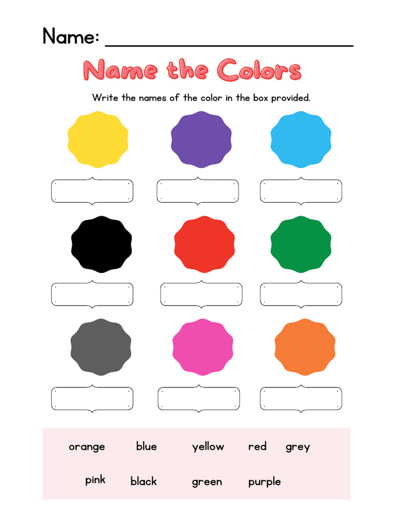 Color Identification Worksheet | PDF