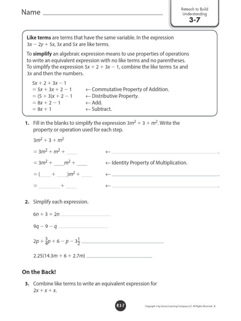 3-7 - Reteach To Build Understanding | PDF