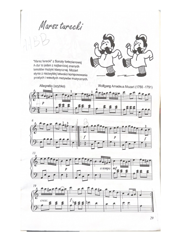 Marsz Turecki Z Sonaty Fortepianowej | PDF