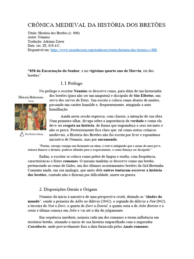 Crônica Medieval dos Bretões | PDF | Roma Antiga