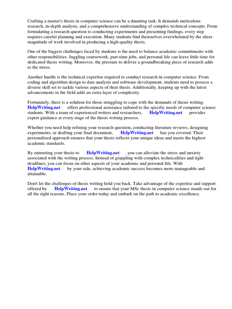 Msc Thesis In Computer Science Pdf Cloud Computing Thesis