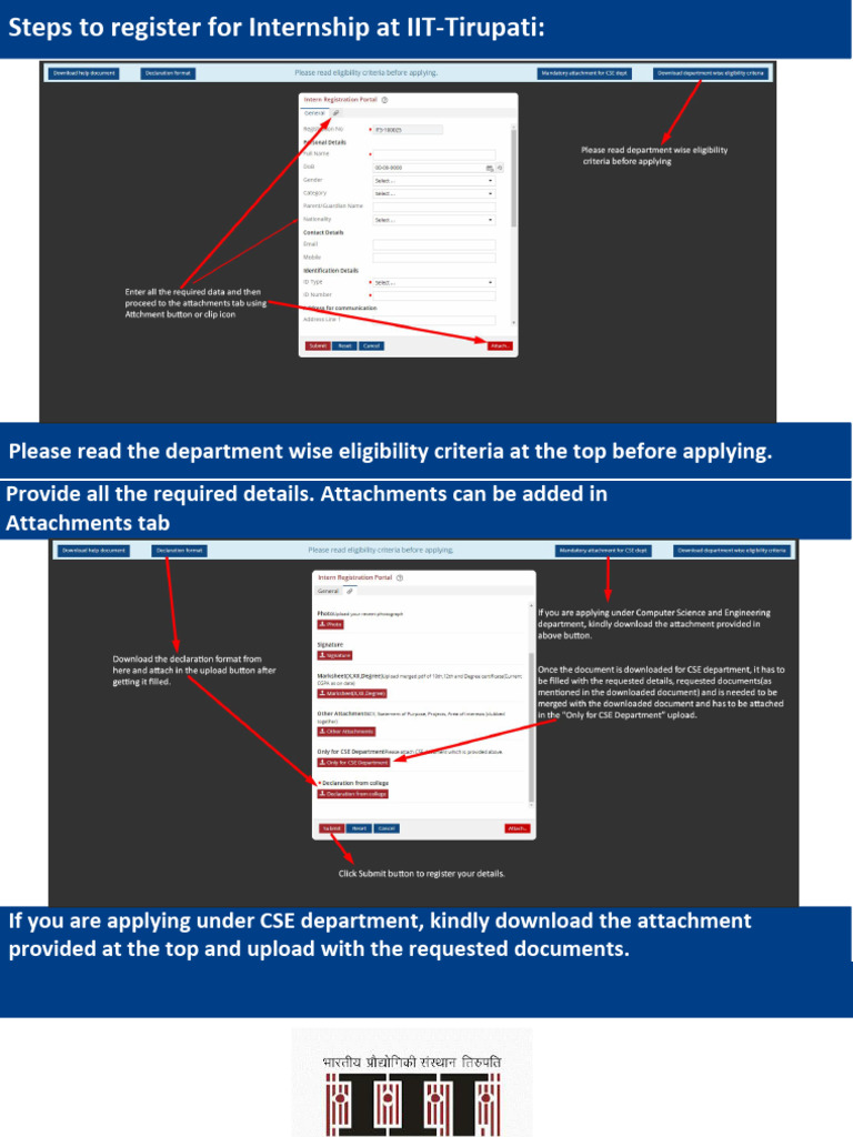 IIT-T Intern Registration Help | PDF