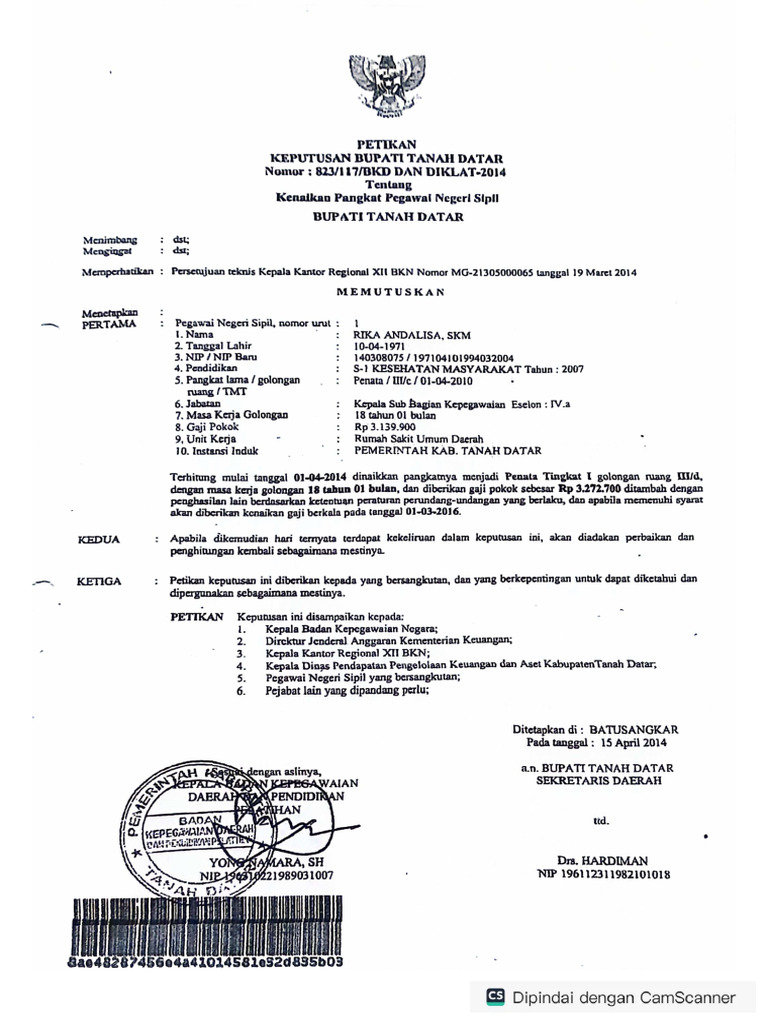 SK IIId, Rika Andalisa, SKM | PDF