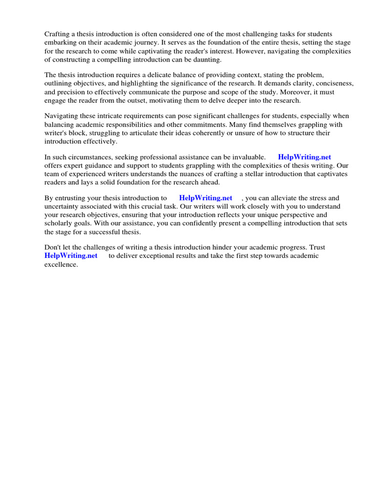 Guidelines in Writing Thesis Introduction | PDF | Essays | Thesis