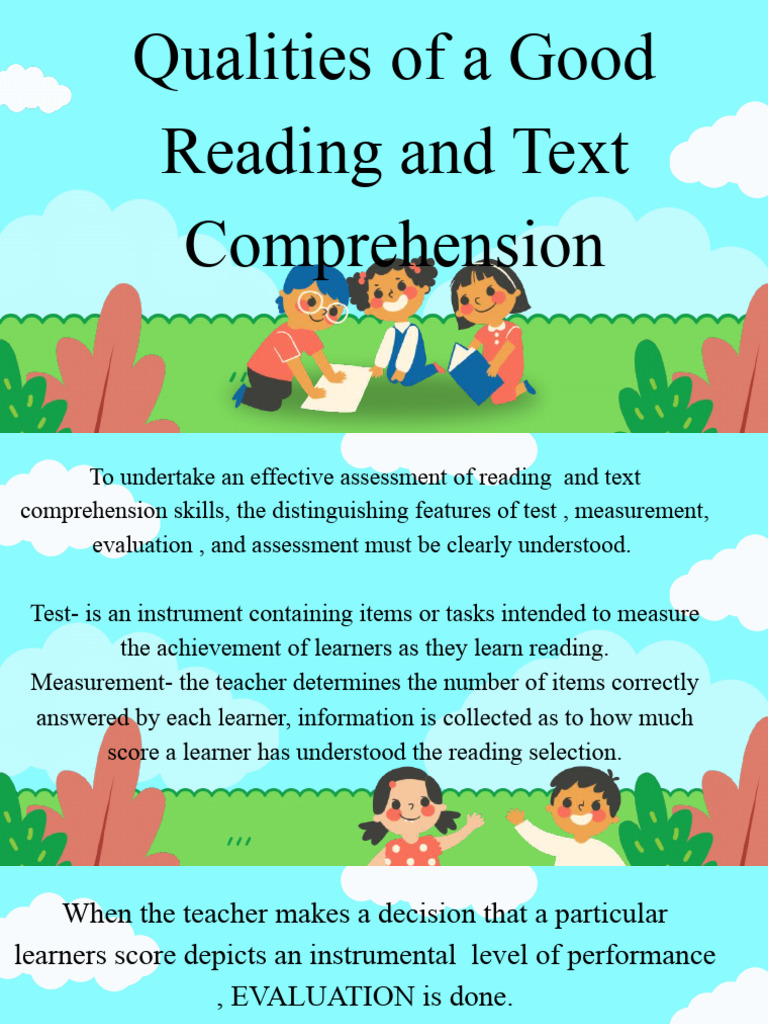 Qualities of A Good Reading A | PDF | Educational Assessment | Reading ...