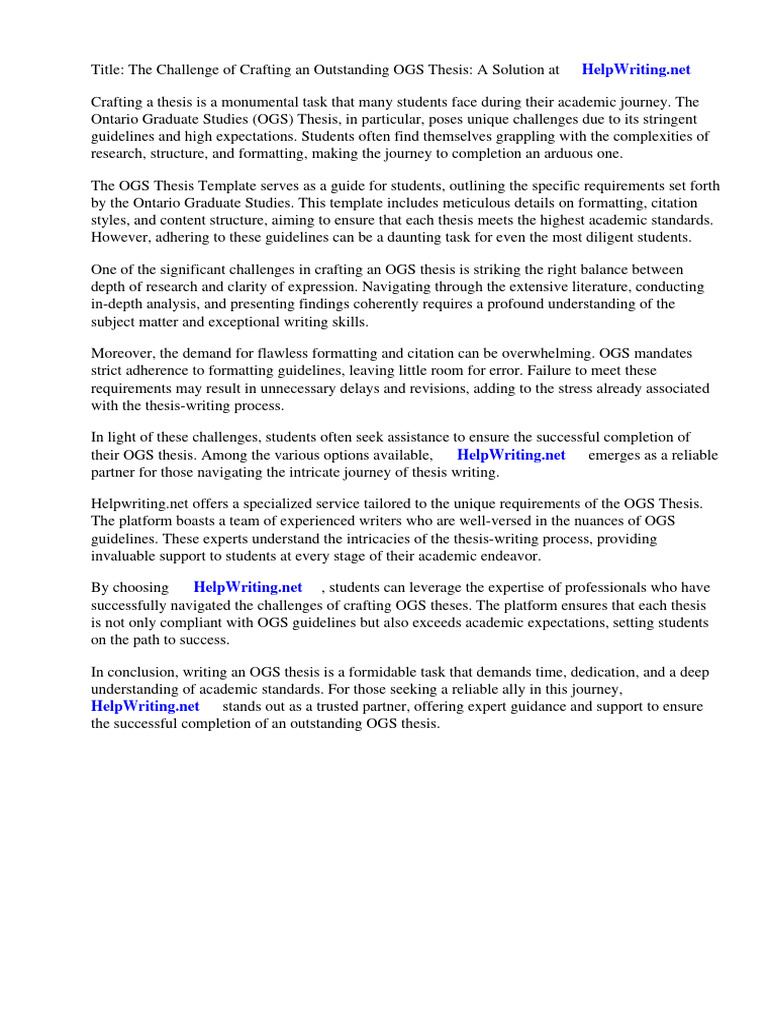 Ogs Thesis Template | PDF | Thesis | Essays