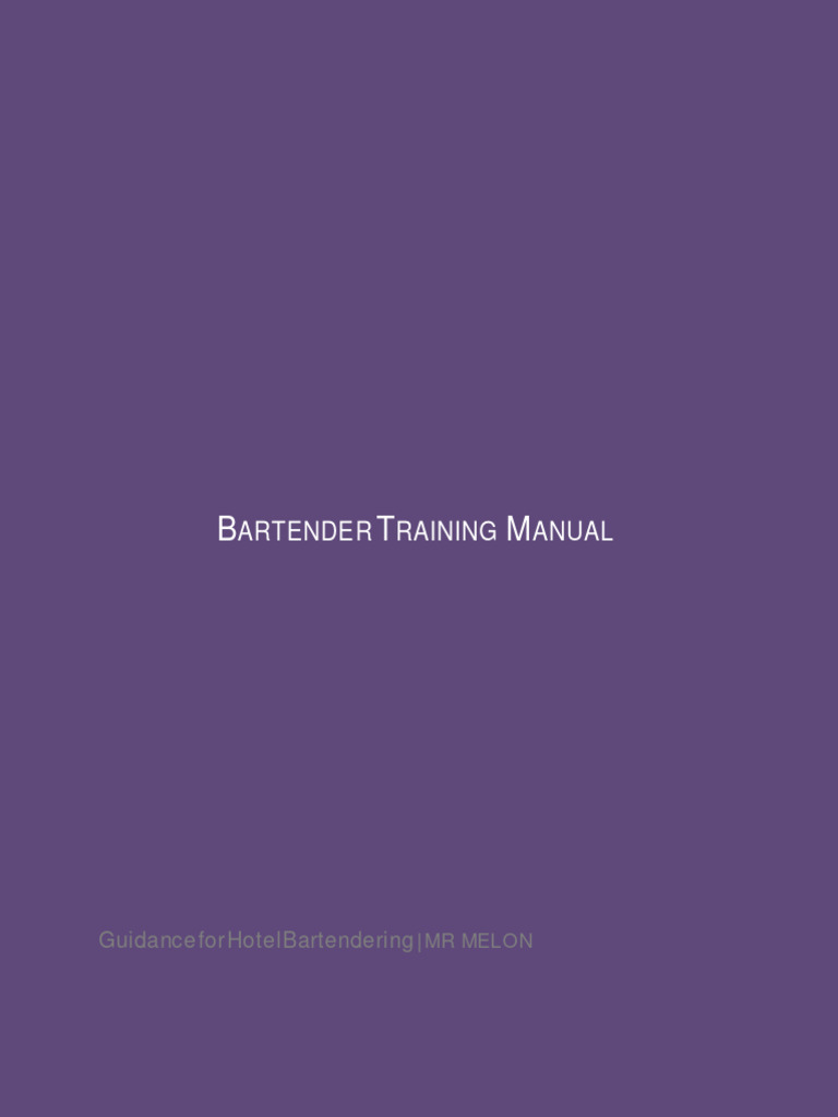 Bartender Training Manuali | PDF | Bartender | Drink