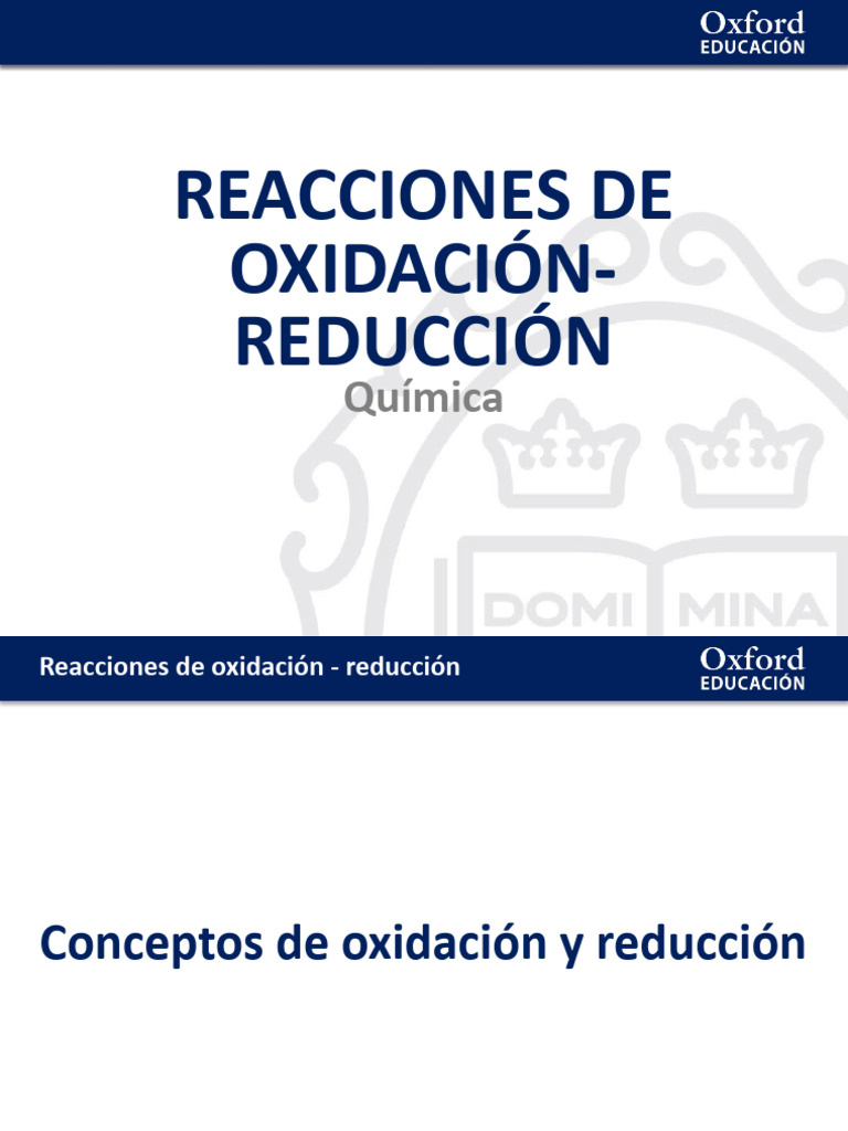Rea Oxi Red Presentacion | PDF | Redox | Reacciones químicas