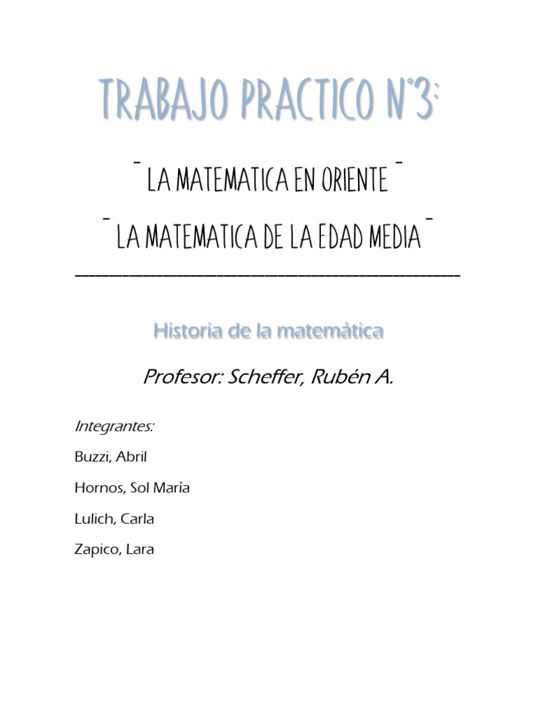 TP 3. Historia de La Matemática | PDF | Aritmética | Números