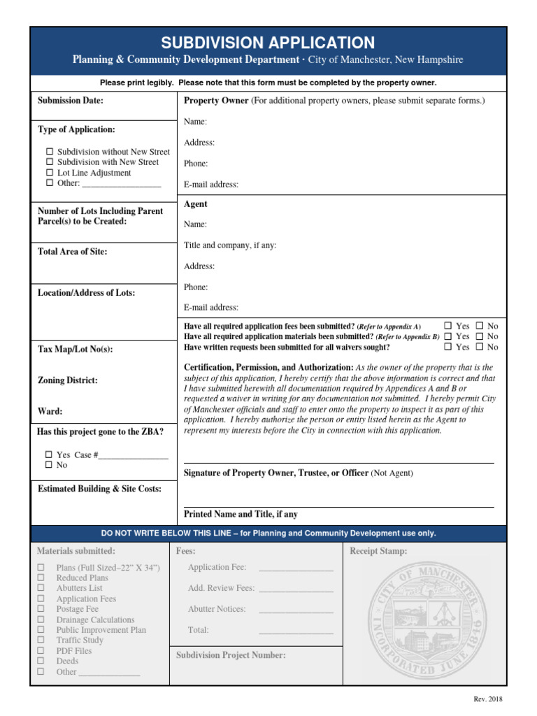 SubdivisionApplication | PDF | Easement | Storm Drain