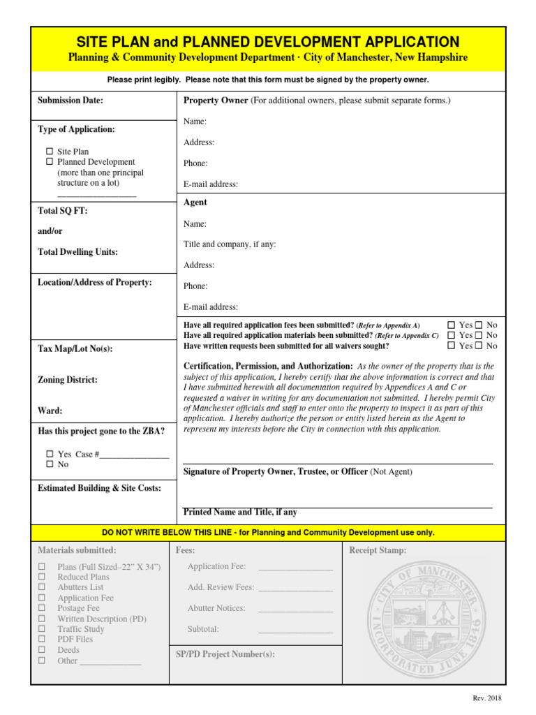 Site Plan Planned Development Application | PDF | Easement