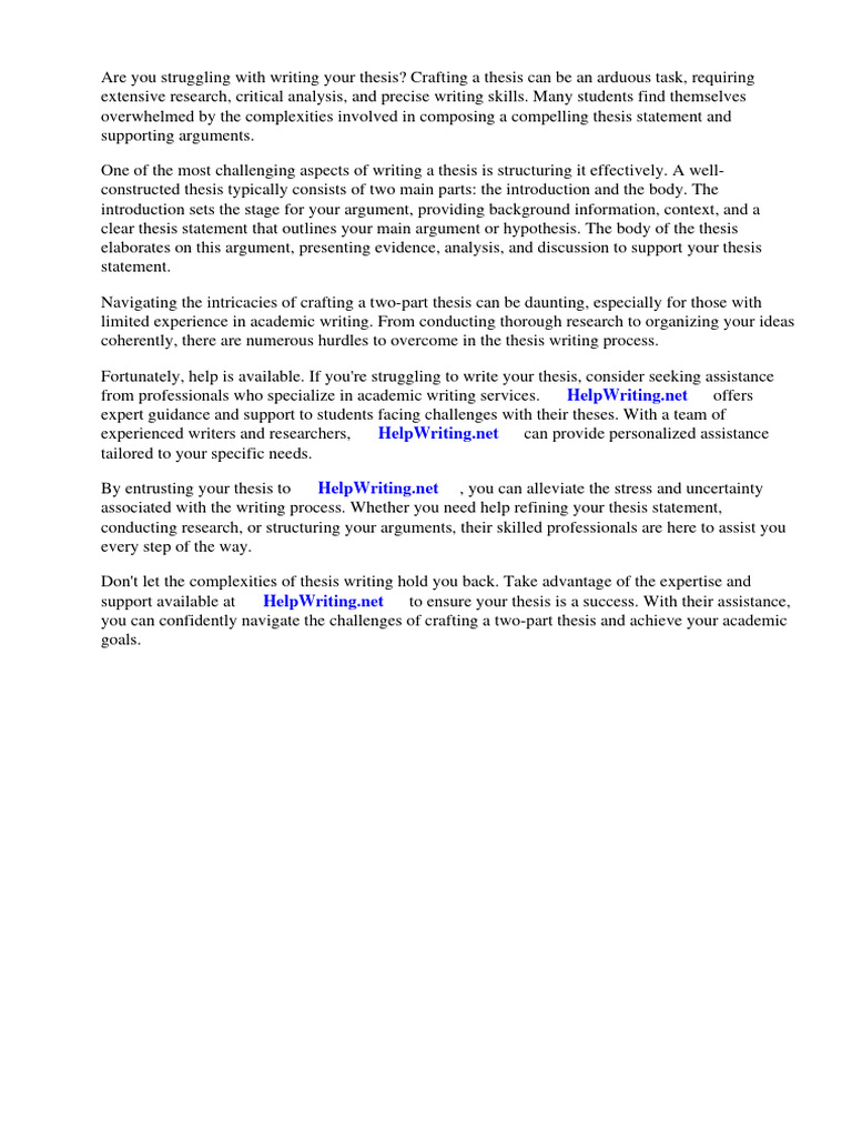 How To Write A 2 Part Thesis | PDF | Thesis | Essays