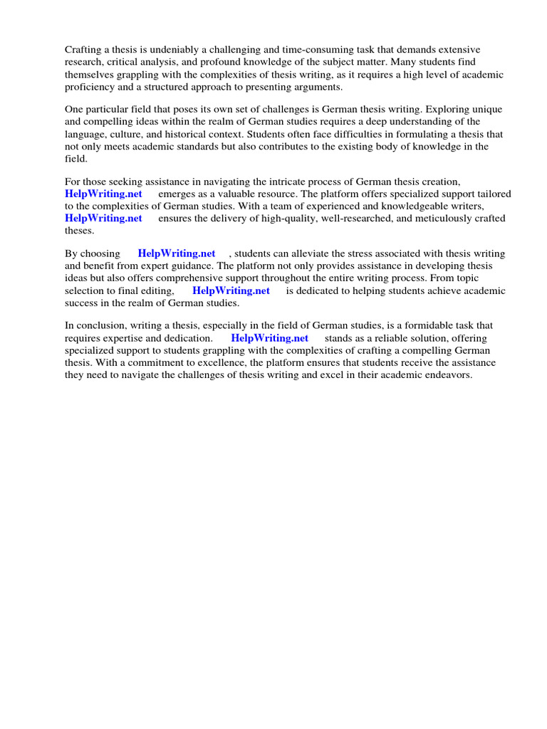 German Thesis Ideas | PDF | Thesis | Expert