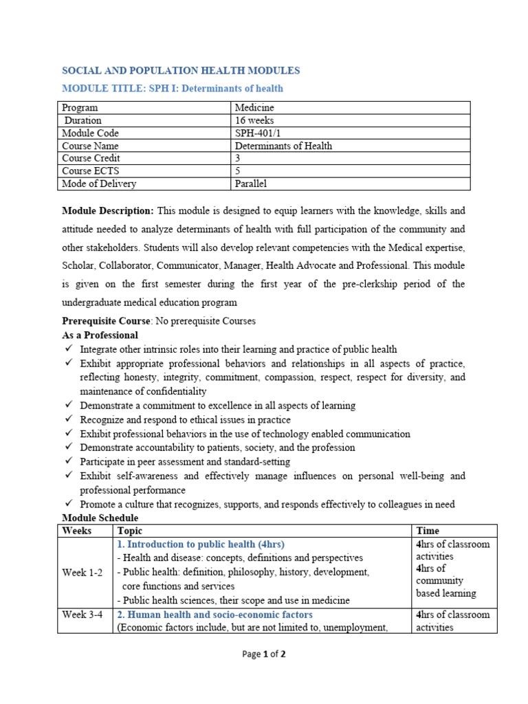 Determinants of Health Module Overview | PDF | Medicine | Public Health