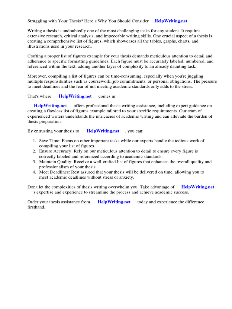 Thesis List of Figures Example | PDF | Thesis | Note (Typography)