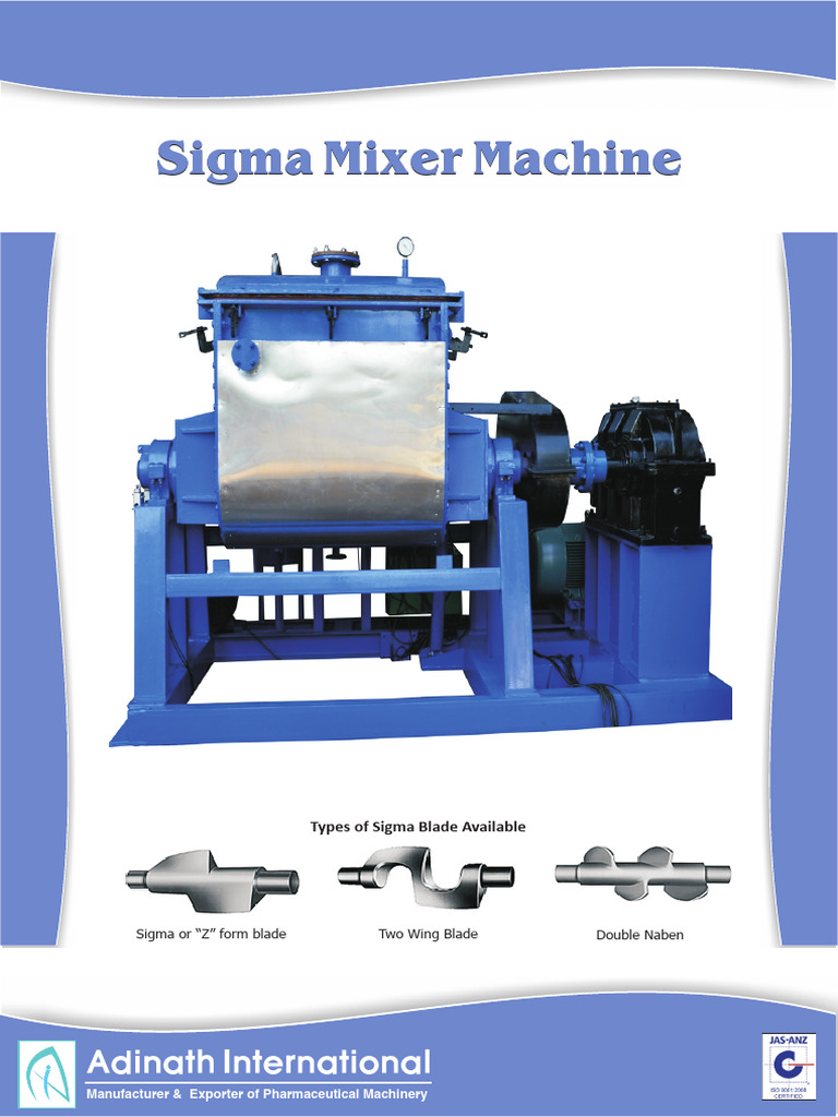 Sigma Mixer | PDF | Industrial Processes | Chemistry