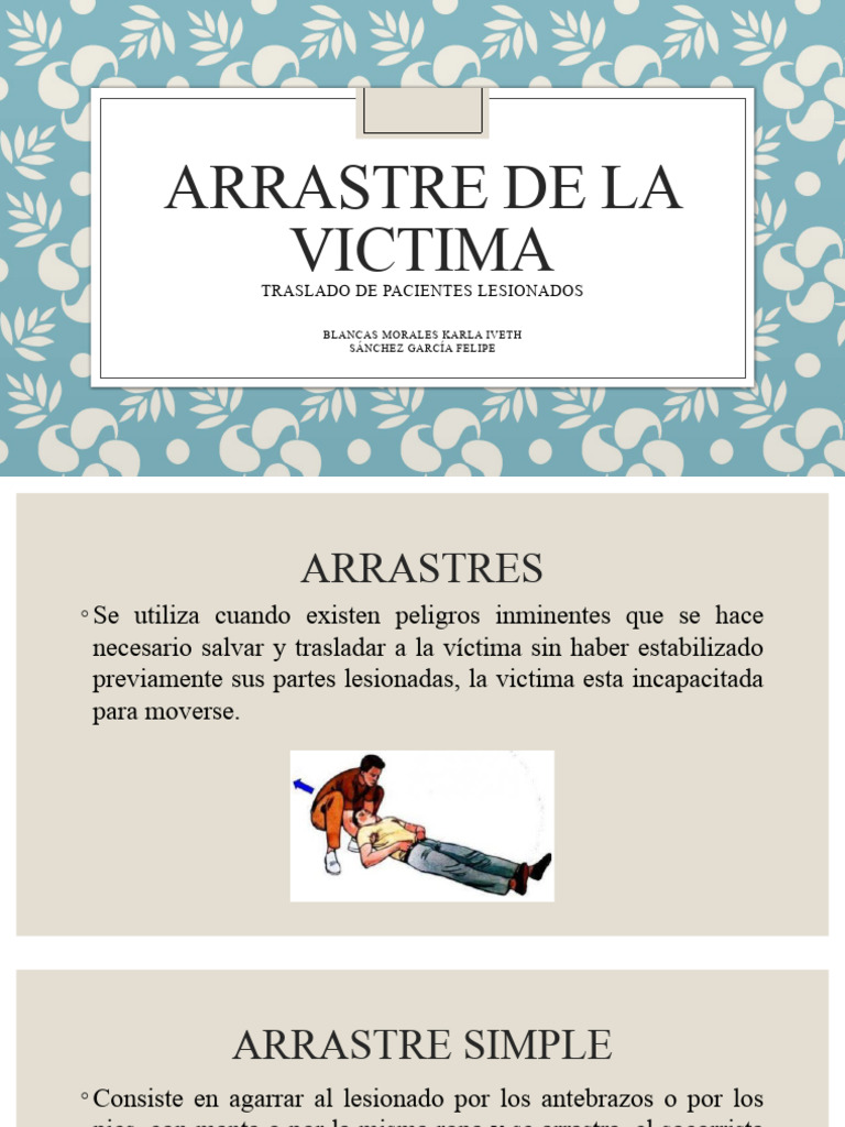 Técnicas de Arrastre en Primeros Auxilios | PDF | Ciencia y matemáticas