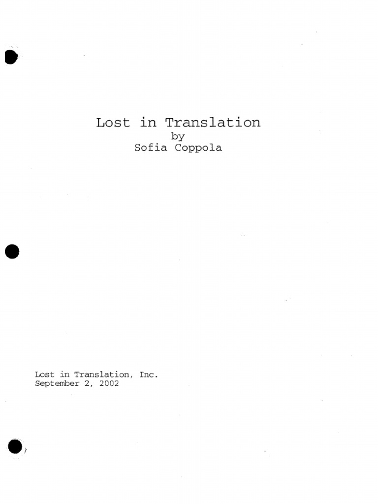 Lost-In-Translation-Script-1 | PDF