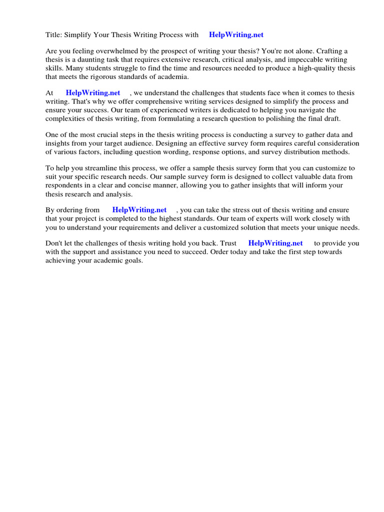 Sample Thesis Survey Form | PDF | Survey Methodology | Questionnaire