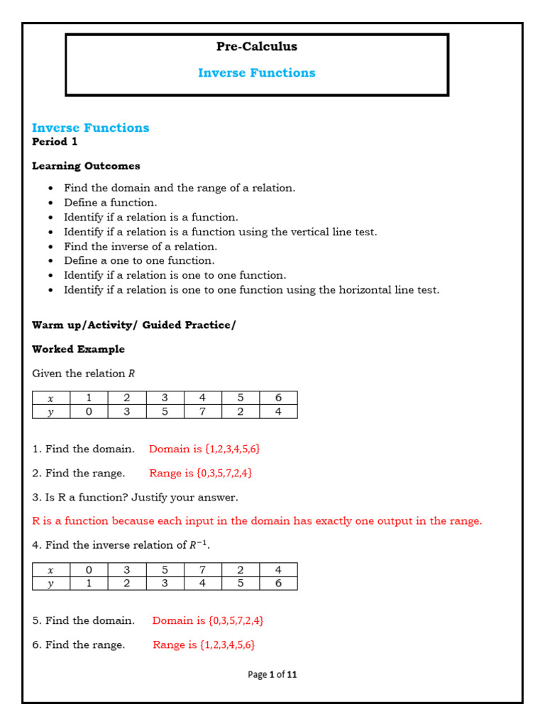 Inverse Functions | PDF | Function (Mathematics) | Mathematical Logic