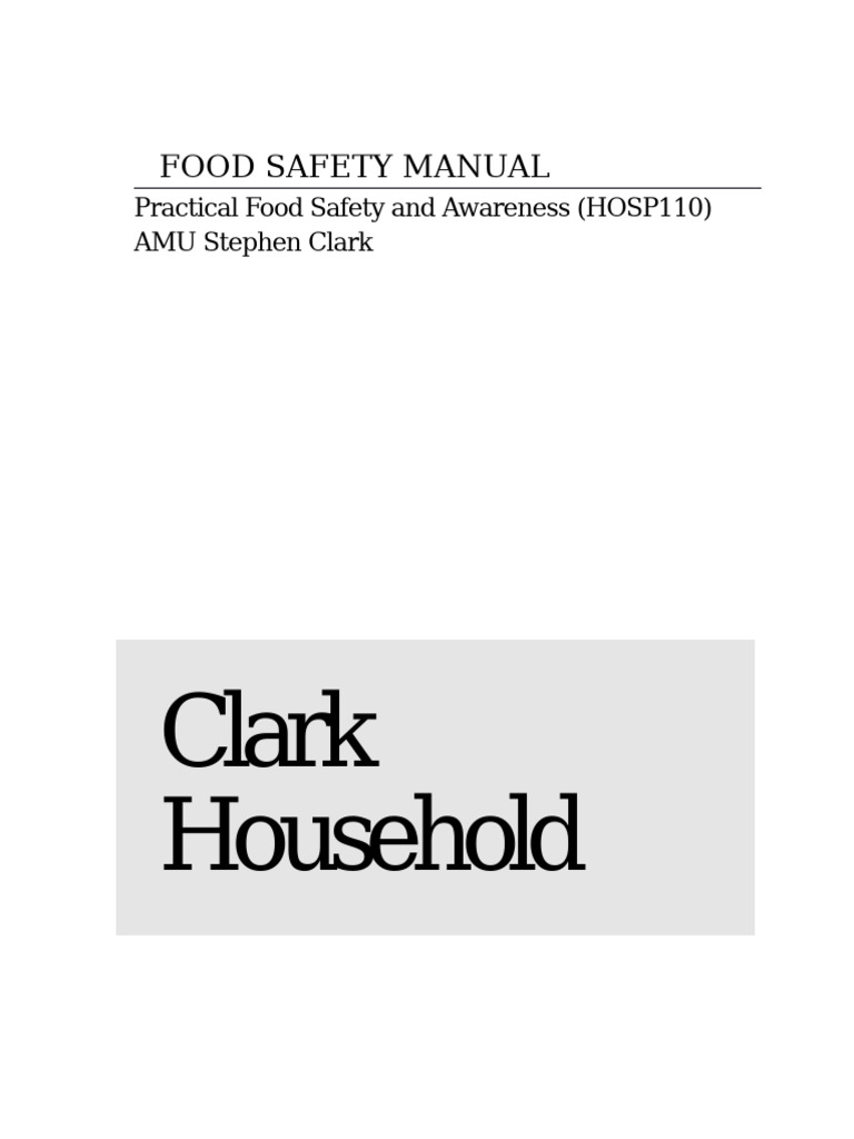 Food Safety Manual Final Project | PDF | Foodborne Illness | Food Safety